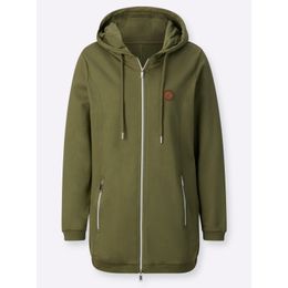 WITT Damen Sweatjacke in weich angerauter Qualit&auml;t, oliv, Gr&ouml;&szlig;e 38