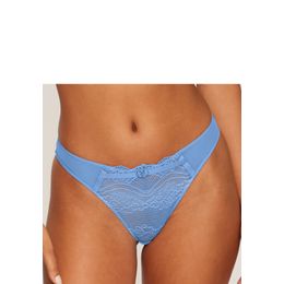 String Lascana "Eleonora", Damen, Gr. 32/34, blau (hellblau), Microfaser, Obermaterial: 90% Polyamid, 10% Elasthan, körpernah, Unterhosen, mit verführerischen Cut-Outs