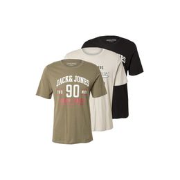 Jack & Jones Jack & Jones T-Shirt 'JJEthan' Herren Gr&ouml;&szlig;e S hellgrau / oliv / grenadine / schwarz