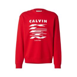 Calvin Klein Jeans Sweatshirt Herren Gr&ouml;&szlig;e L rot / wei&szlig;