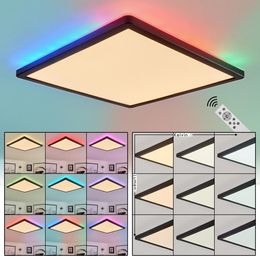 hofstein Hortinhas Deckenpanel LED Schwarz, 1-flammig, Fernbedienung, Farbwechsler
