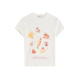 Bershka T-Shirt Damen Gr&ouml;&szlig;e L creme / ecru / lachs / pink