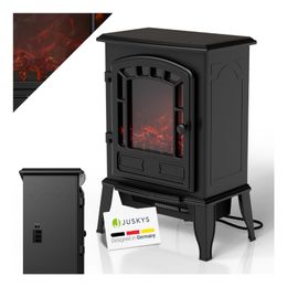 Juskys Elektrokamin 2000 W &ndash; Schwarz, mit Flammeneffekt & 2 Heizstufen f&uuml;r Zuhause, inkl. Thermostat