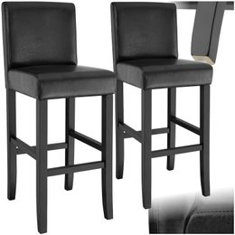 TecTake&reg; Barhocker, gepolstert mit R&uuml;ckenlehne, Stuhlbeine aus Massivholz, Sitzh&ouml;he 76 cm