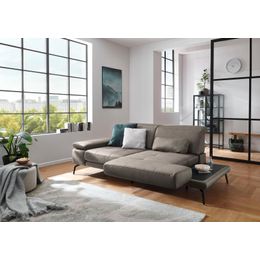 Recamiere DIE PLANBAR "MP-IN20126 optional mit Drehsitzfunktion", grau (slate), B:230cm H:82cm T:115cm, 100% Polyester, Sofas, Inkl. Kopfteilverstellung, Federkern oder Kaltschaumpolsterung