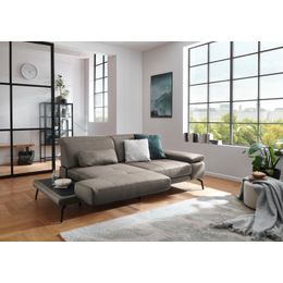 Recamiere DIE PLANBAR "MP-IN20126 optional mit Drehsitzfunktion", grau (slate), B:230cm H:82cm T:115cm, 100% Polyester, Sofas, Inkl. Kopfteilverstellung, Federkern oder Kaltschaumpolsterung