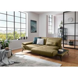 Recamiere DIE PLANBAR "MP-IN20126 optional mit Drehsitzfunktion", grün (moos), B:230cm H:82cm T:115cm, 100% Polyester, Sofas, Inkl. Kopfteilverstellung, Federkern oder Kaltschaumpolsterung