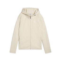 Sweatjacke Puma "EvoStripe Kapuzenjacke Damen", Damen, Gr. M, wei&szlig; (alpine snow wei&szlig;), Obermaterial: 77% Baumwolle, 23% Polyester; Taschenfutter: 100% Baumwolle; Einsatz: 20% Polyester, 80% Baumwolle, Sweatjacken Sweatjacke