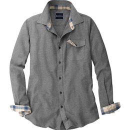 Catamaran Herren Langarmhemd in Flanell-Qualität mit Wolle anthrazit-meliert Größe 39/40