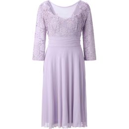 WITT Damen Cocktailkleid mit Spitze und Glitzersteinchen, flieder, Gr&ouml;&szlig;e 52