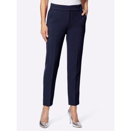 Heine Damen B&uuml;gelfaltenhose, Blau, Gr. 38, R&ouml;hrenhosen, Material: Polyester