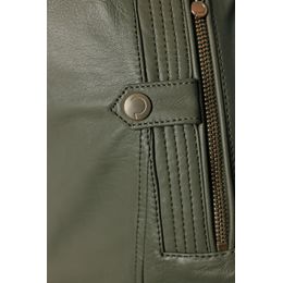 Mainpol Damen Lederjacke aus handschuhweichem Lammnappa, khaki, Gr&ouml;&szlig;e 46