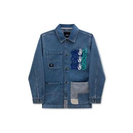 Vans Übergangsjacke 'DRILL CHORE II' Damen Größe XL blue denim / grün / weiß