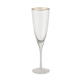Boltze Sektglas Sofia lang mit Goldrand skandinavische Deko Online Shop