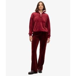 Superdry Damen Country Club Velour Jogginghose Red - Gr&ouml;&szlig;e: 38 2123531100260Z6F017