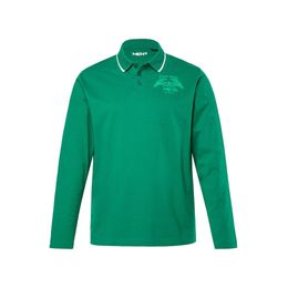 Men Plus Poloshirt Herren Gr&ouml;&szlig;e 7XL dunkelgr&uuml;n / wei&szlig;