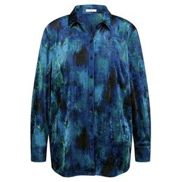Emilia Lay - Samt-Hemd, blau, Gr. 48 / XL