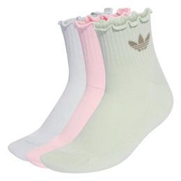 adidas originals Socken 'Ruffle 3 Pairs' Damen Gr&ouml;&szlig;e 37/39 pastellblau / oliv / pastellgr&uuml;n / rosa