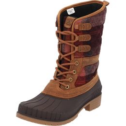Kamik Snowboots 'Sienna' Damen Gr&ouml;&szlig;e 36 braun / mokka / rot Winterschuhe