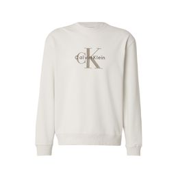 Calvin Klein Jeans Sweatshirt Herren Gr&ouml;&szlig;e XS dunkelbeige / offwhite