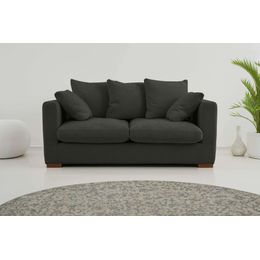 2-Sitzer Home Affaire "Coray", gr&uuml;n, B:175cm H:80cm T:113cm, 100% PES, Sofas, extra weich und kuschelig, F&uuml;llung mit Federn und Daunen