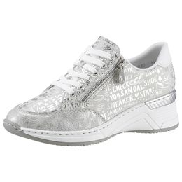 Rieker Sneaker, mit Lettern bedruckt, Freizeitschuh, Halbschuh, Schnürschuh