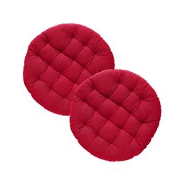 REDBEST Stuhlkissen rund 2er-Pack in rot | Gr.: onesize