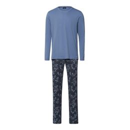 Hanro Pyjama Night & Day in aqua ink leaves | Gr.: M