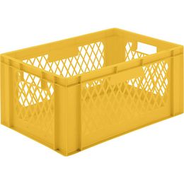 Euro-Format-Stapelbehälter, Wände durchbrochen, Boden geschlossen, LxBxH 600 x 400 x 270 mm, gelb, VE 5 Stk kaiserkraft