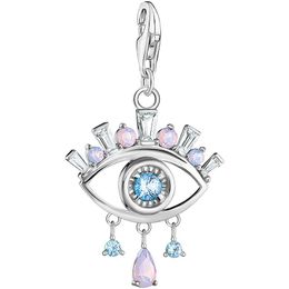 Thomas Sabo Charm-Einhänger »Nazar's Auge mit Steinen, 2168-347-7« mit Glas-Keramik Stein, Zirkonia (synth.) silberfarben-blau-weiß + blau-weiß...