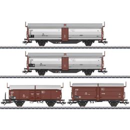 Märklin MÄRKLIN Güterwagen »Schiebedach-/Schiebewandwagen-Set Tbes-t-66 - 47301« Made in Europe braun/grau