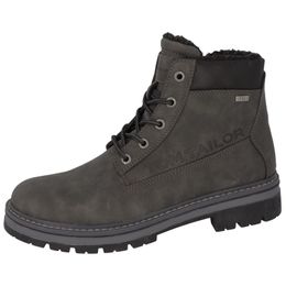 Tom Tailor Winterboots mit gepolstertem Schaftrand dunkelgrau 46 46 Winterboots mit großem Logoschriftzug