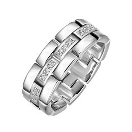 Firetti Fingerring »Schmuck Geschenk Silber 925 Silberring Kettengliederung« wahlweise mit oder ohne Zirkonia (synth.) silberfarben 52 Bezaubernd...