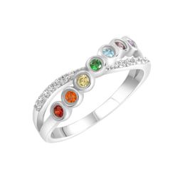 Firetti Fingerring »Schmuck Geschenk Silber 925 Silberring Croise« mit Zirkonia (synth.) silberfarben-mehrfarbig 16 Moderner Croise Ring in...