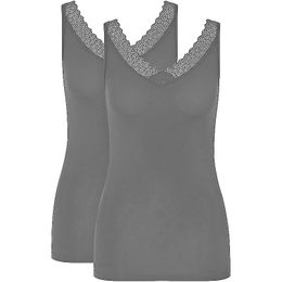 Triumph Tanktop »Feel of Modal« 2er Pack, körpernah, weich, aus Modal-Elasthan, V-Ausschnitt BLACK XS XS Damen-Top von Triumph