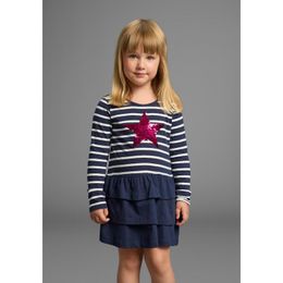 Kidsworld Jerseykleid »für kleine Mädchen« für Partys und besondere Anlässe, kniefreie Länge, modischer Stil marine-geringelt 104/110 - N-Gr N-Gr...