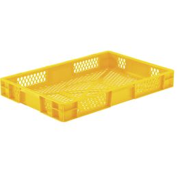 Euro-Format-Stapelbehälter, Wände und Boden durchbrochen, LxBxH 600 x 400 x 75 mm, gelb, VE 5 Stk kaiserkraft