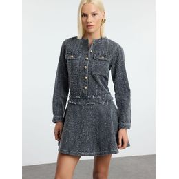 Trendyol Kleid Damen Gr&ouml;&szlig;e 36 dunkelgrau Winterkleid