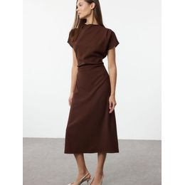Trendyol Kleid Damen Größe 34 braun Winterkleid
