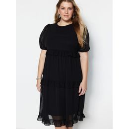 Trendyol Curve Kleid Damen Gr&ouml;&szlig;e 48 schwarz Winterkleid