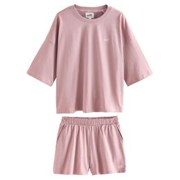 next Pyjama Damen Gr&ouml;&szlig;e M altrosa / wei&szlig; Winterkleid