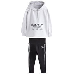 next Jogginganzug M&auml;dchen Gr&ouml;&szlig;e 104 grau / schwarz