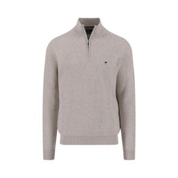 Troyer Fynch-Hatton, Herren, Gr. XXL, wei&szlig; (winter wei&szlig;), Strick, Obermaterial: 100% Baumwolle, unifarben, regular fit taillenbedeckt, Rippb&uuml;ndchen, Pullover Troyer, mit Logo Stickerei