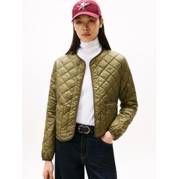 Steppjacke Tommy Hilfiger "LW PADDED REG QUILTED JACKET", Damen, Gr. L (40), gr&uuml;n (utility olive), Steppware, Obermaterial: 100% Nylon, unifarben, regular fit, Rundhals, Jacken Steppjacke