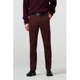 Chinos MEYER "New York", Herren, Gr. 34, L&auml;nge 32, rot (bordeaux), 97% Baumwolle, 3% Elasthan, unifarben, regular fit lang, Hosen, aus reiner Bio-Baumwolle