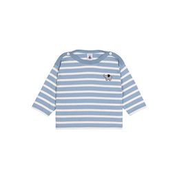 Petit Bateau Shirt Jungen Gr&ouml;&szlig;e 80 taubenblau / dunkelbraun / grau / wei&szlig;