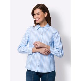 Heine Bluse Damen Gr&ouml;&szlig;e M himmelblau / wei&szlig;