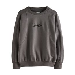 next Sweatshirt 'Sports Club' M&auml;dchen Gr&ouml;&szlig;e 116 dunkelgrau / schwarz