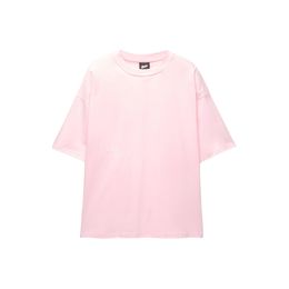 Pull&Bear Pull&bear T-Shirt 'STWD OFF THE RADAR' Herren Gr&ouml;&szlig;e XL dunkellila / rosa / wei&szlig;