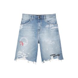 Pull&Bear Pull&bear Shorts Herren Gr&ouml;&szlig;e 36 blue denim / rot / schwarz / wei&szlig;